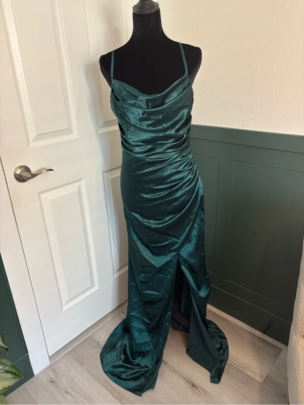 Birdy Grey | Dresses | Birdy Grey Lydia Shiny Emerald Satin Bridesmaid ...